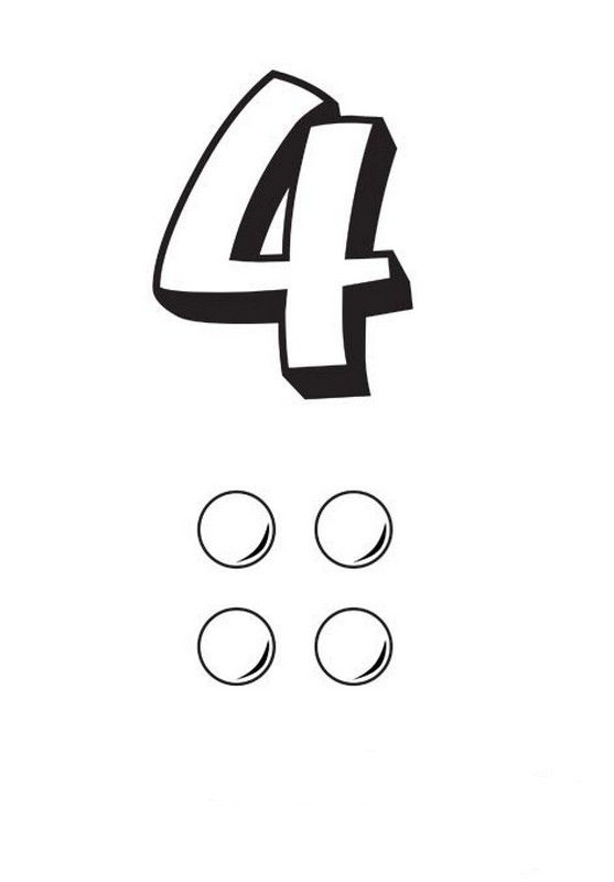 Colorare Per Insegnante, disegno La cifra 4