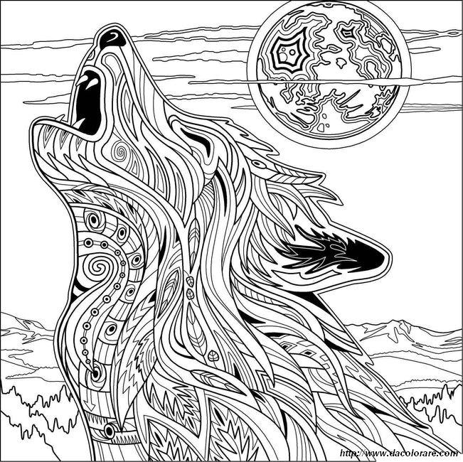 Colorare Per Adulti Disegno Lupo Al Chiaro Di Luna Colorare Per Adulti Disegno Lupo Al Chiaro Di Luna